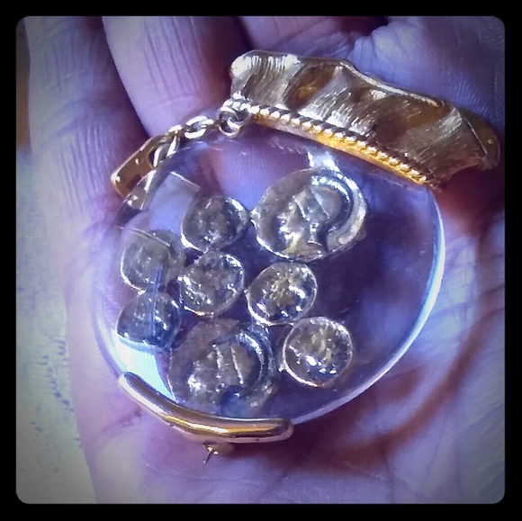 Casual Corner | Jewelry | Vintage Casual Corner Lucite Coin Brooch ...